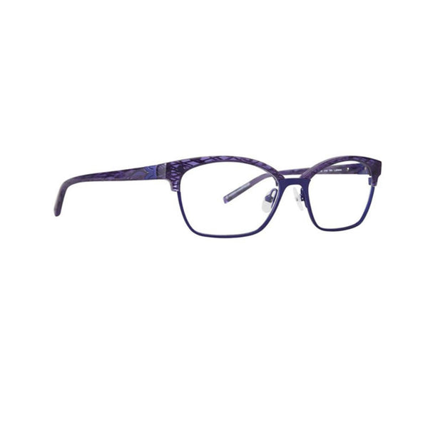 Koali By Morel Violet Square Metal Full Rim Eyeglasses. Made in France
